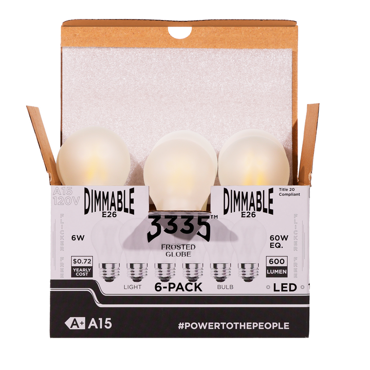New "3335" The First LED 60W Frosted Flicker-Free Dimmable LED Bulb ...