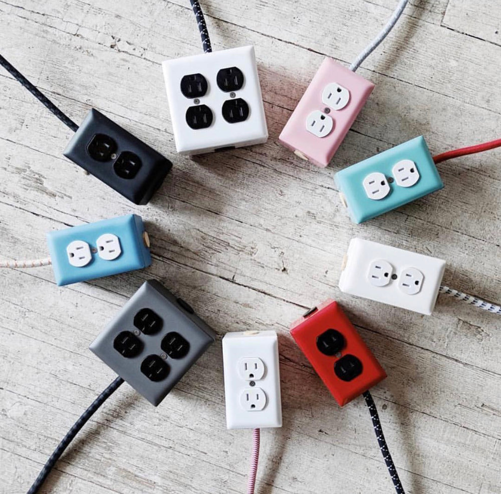 Cloth covered modern extension cord rated to 15 AMPS Extō+4 Collection ...